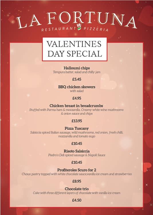 Menu at La Fortuna Restaurant and Pizzeria, Annan