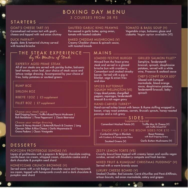 Carta de parrilla Miller & Carter Sheffield Centertainment, Sheffield