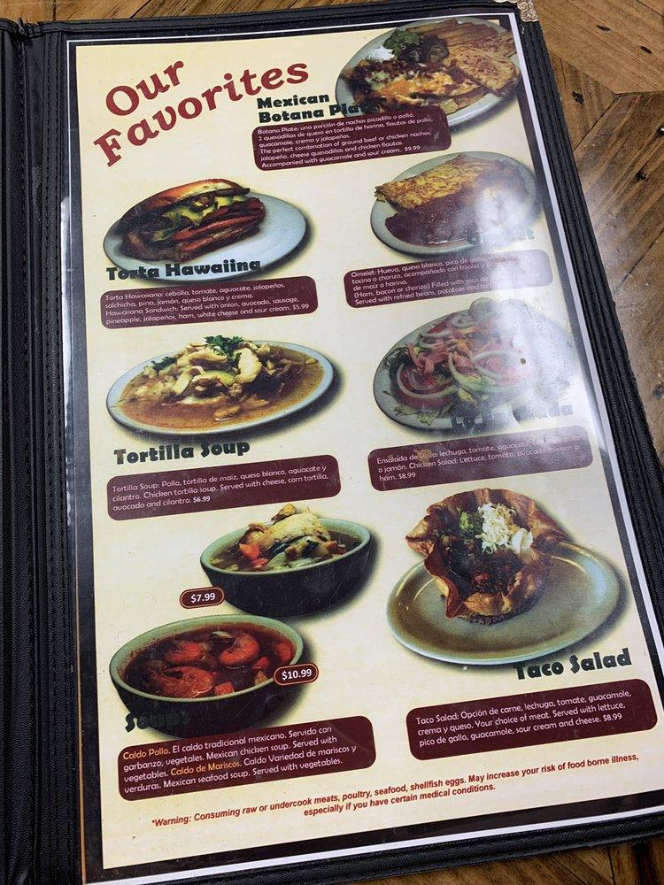 Menu at Taquerias Arandinas restaurant, Round Rock