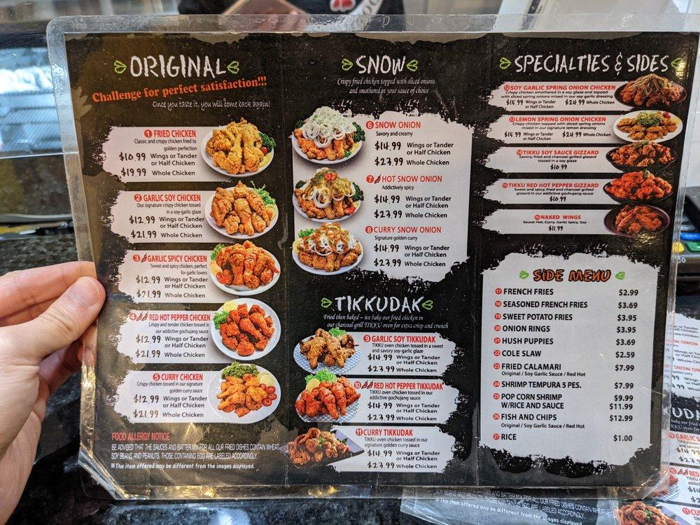 Menu at CM Korean Fried Chicken & Ssong’s Hot Dog restaurant, Atlanta