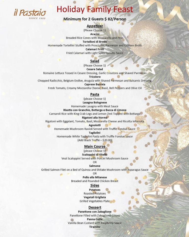 Menu at Il Pastaio restaurant, Beverly Hills