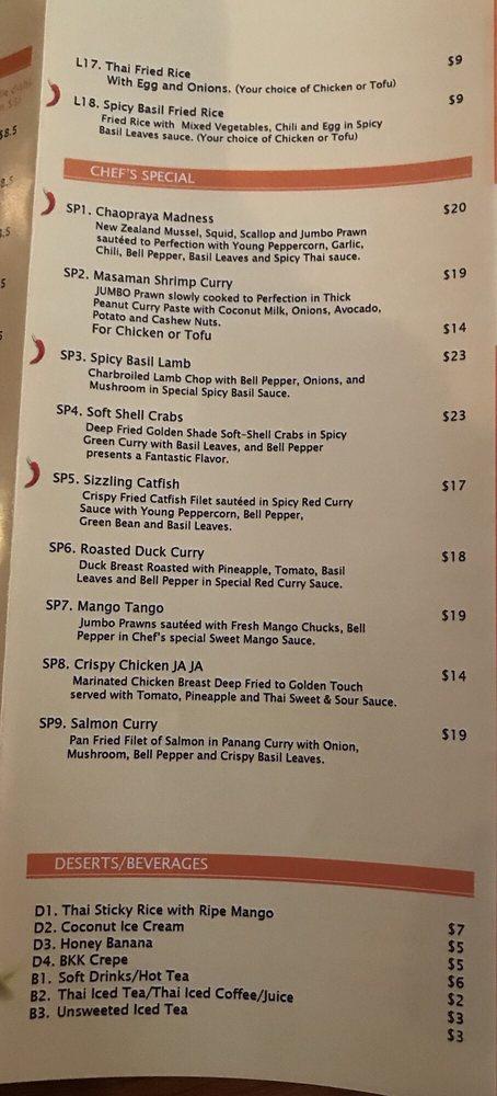Menu at Simply Thai Cuisine restaurant, Atlanta, N Shallowford Rd Suite E