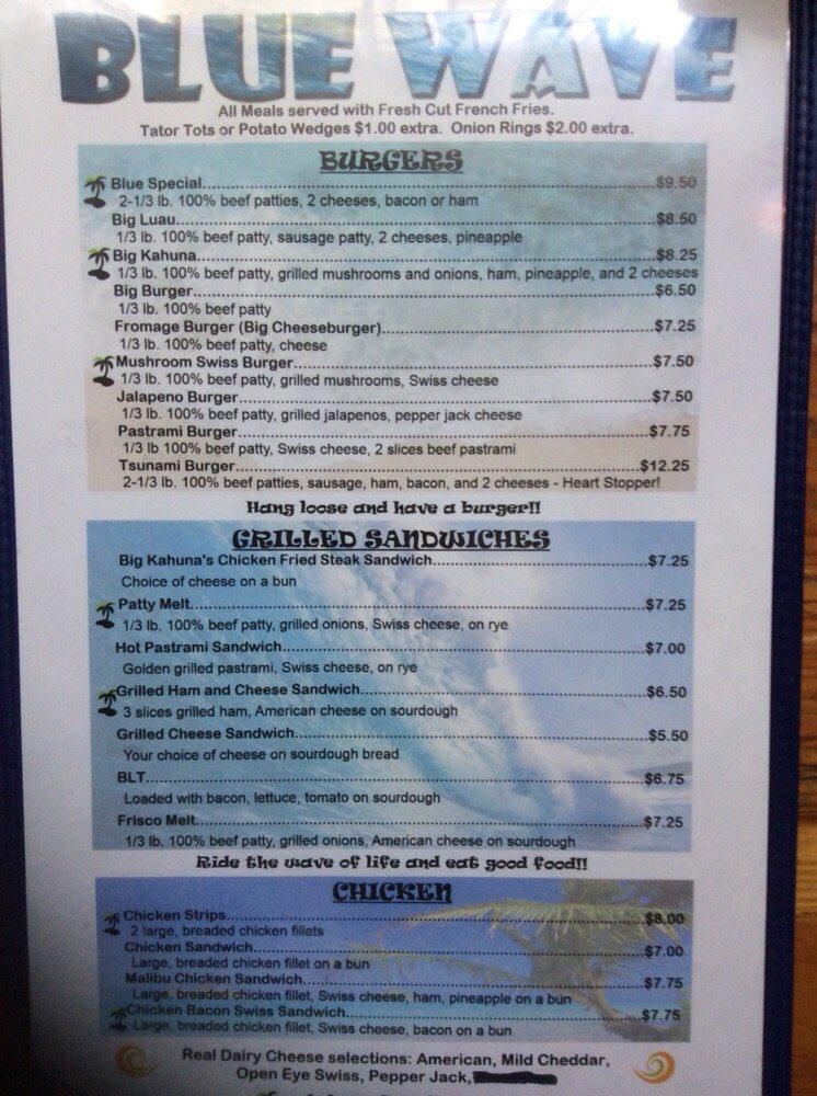 Blue Wave Lobster House Menu at Marilyn Lewis blog