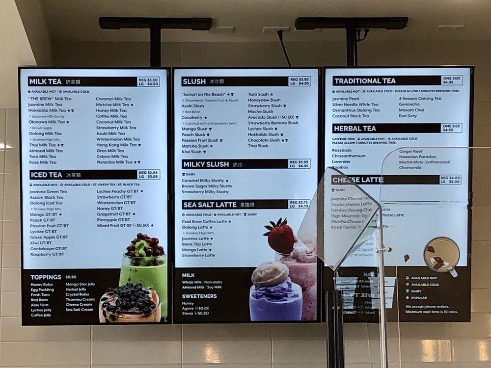 Menu at Brew Tea Bar, Las Vegas, S Maryland Pkwy Ste 138
