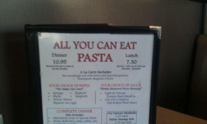 Menu at Chi-Chi's Pizza pizzeria, Simi Valley