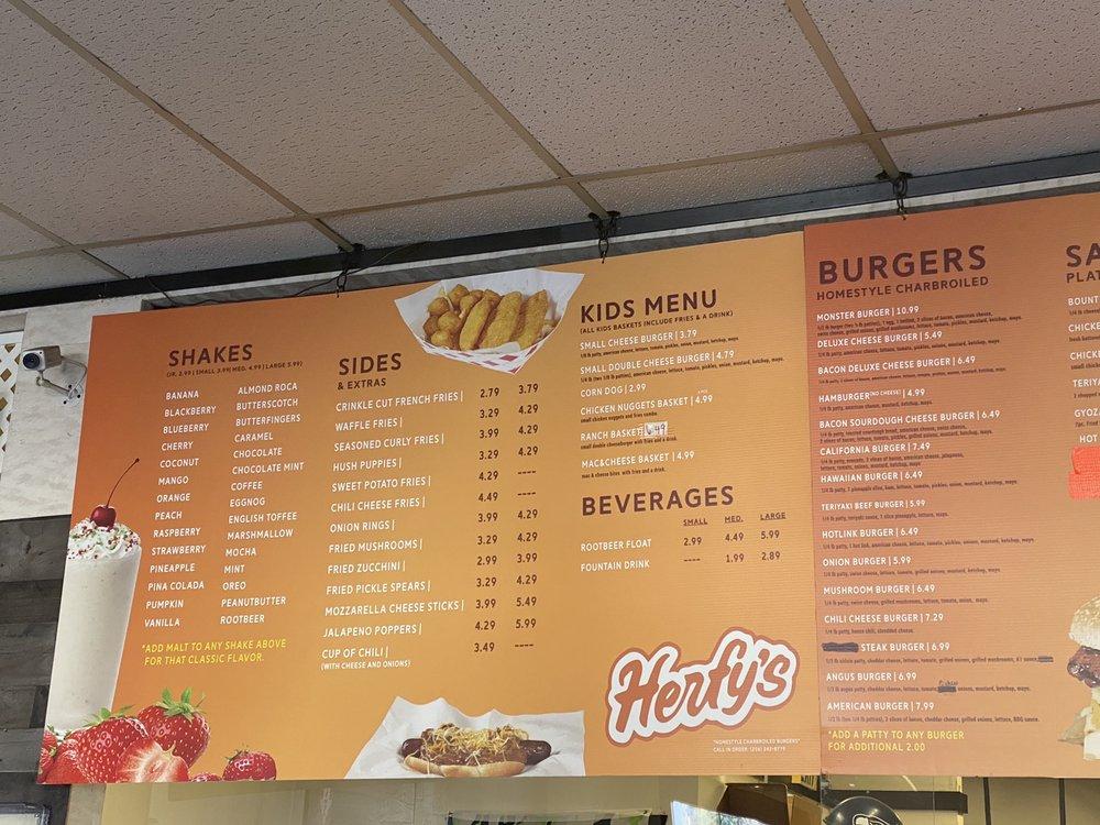 Menu at Herfy's Burgers & Shakes restaurant, Burien, 1st Ave S