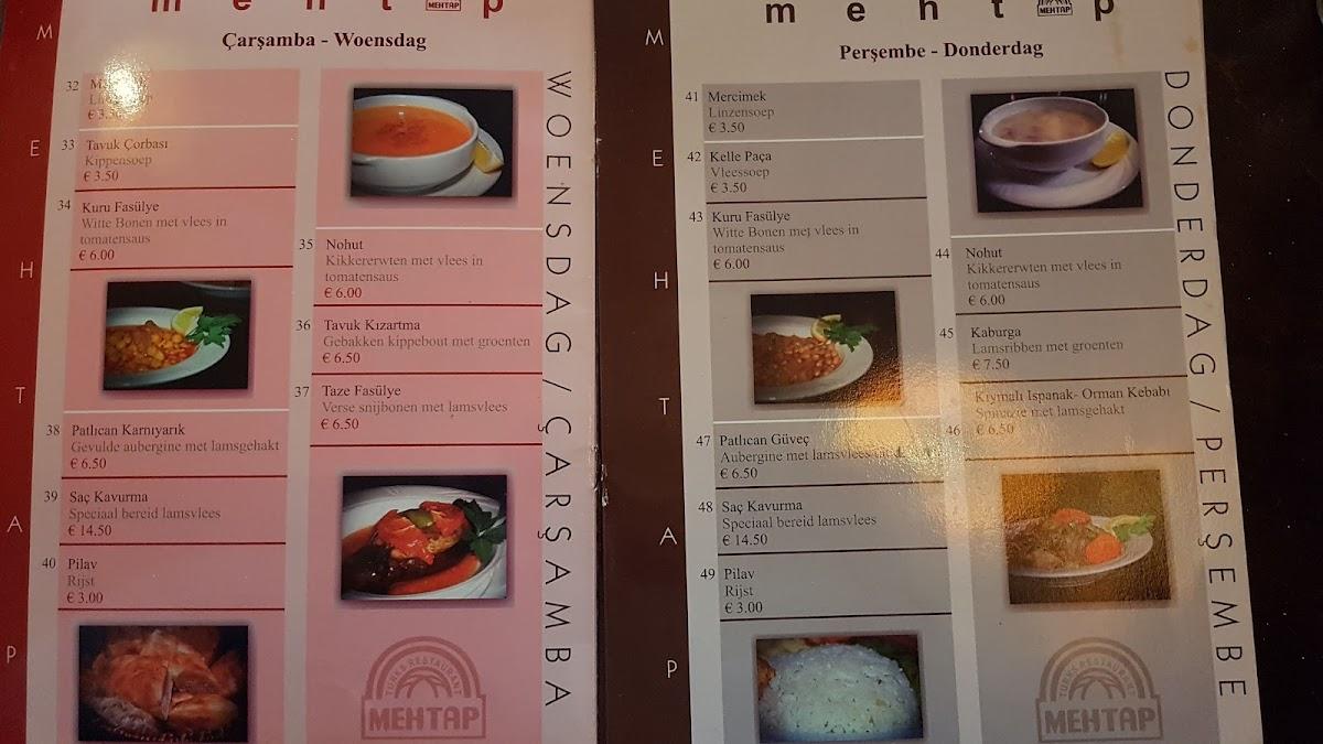 Menu at Mehtap, Amsterdam
