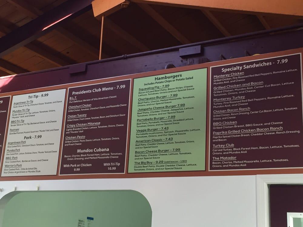 Menu at Mundos Sandwich & Burger House Webster St restaurant, Monterey ...