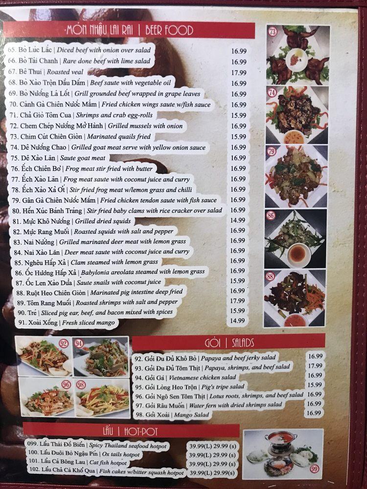 Menu at Wonder Cafe, Sacramento