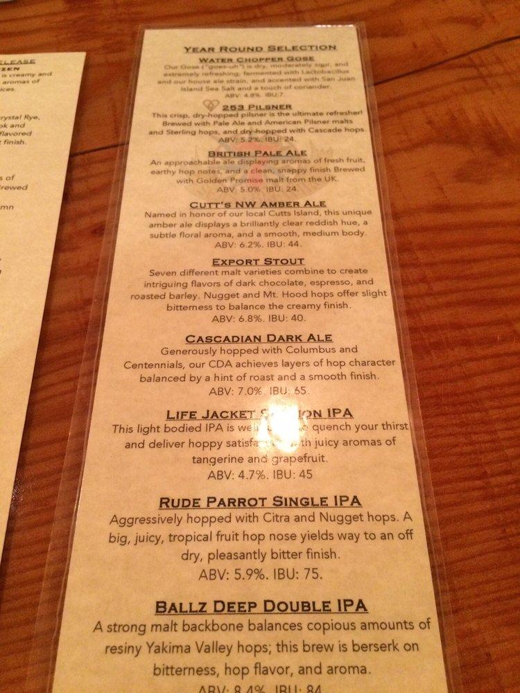 Menu at 7 Seas Brewery and Taproom pub & bar, Tacoma