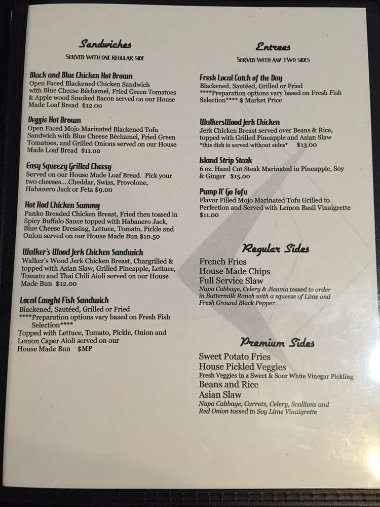 Menu at Gas Full Service Restaurant, St. Augustine