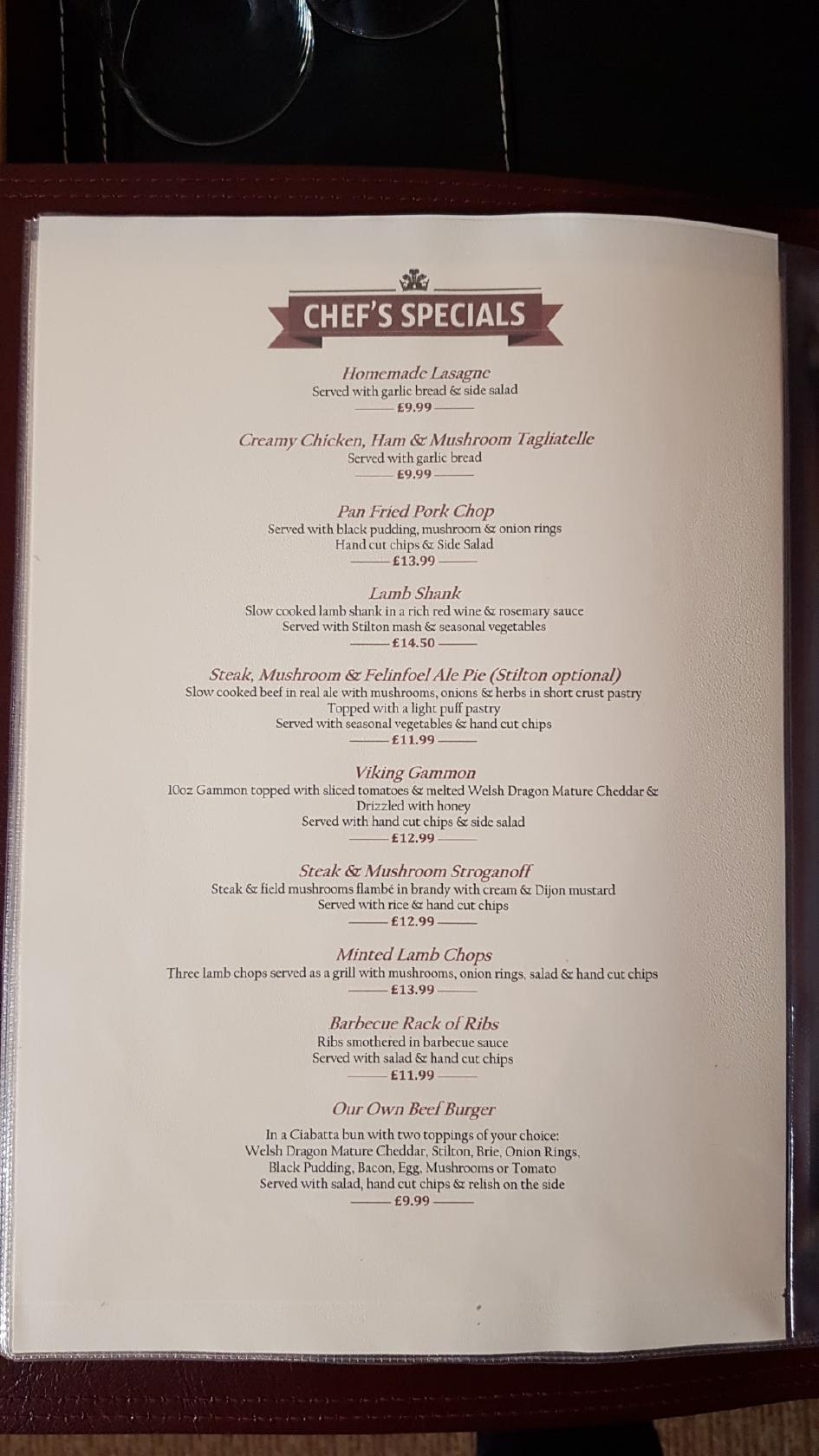 Menu at Little Crown Inn pub & bar, Pontypool, Elled Rd