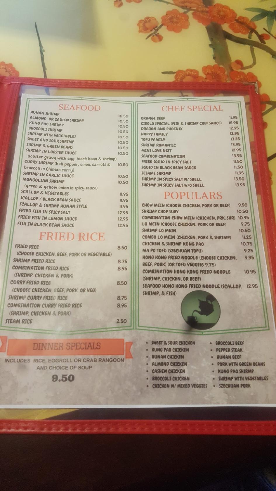 Menu at Magic China restaurant, Cibolo