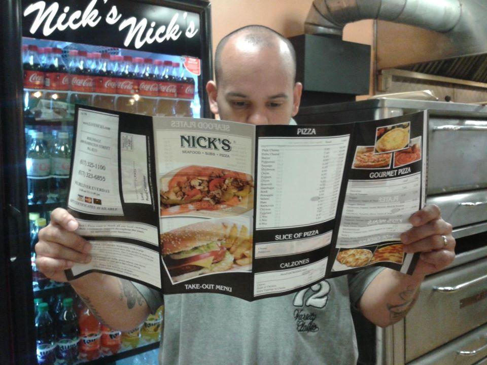 Menu at I Love Nick's pizzeria, Boston