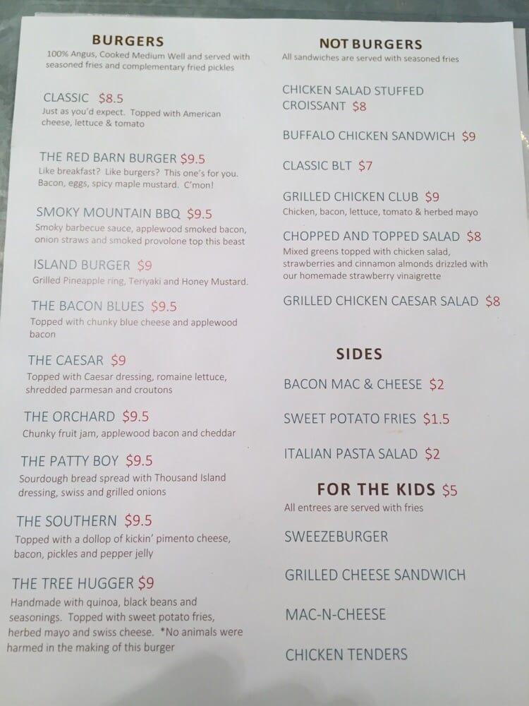 Menu at Swaney Swift's on the Square restaurant, Gallatin