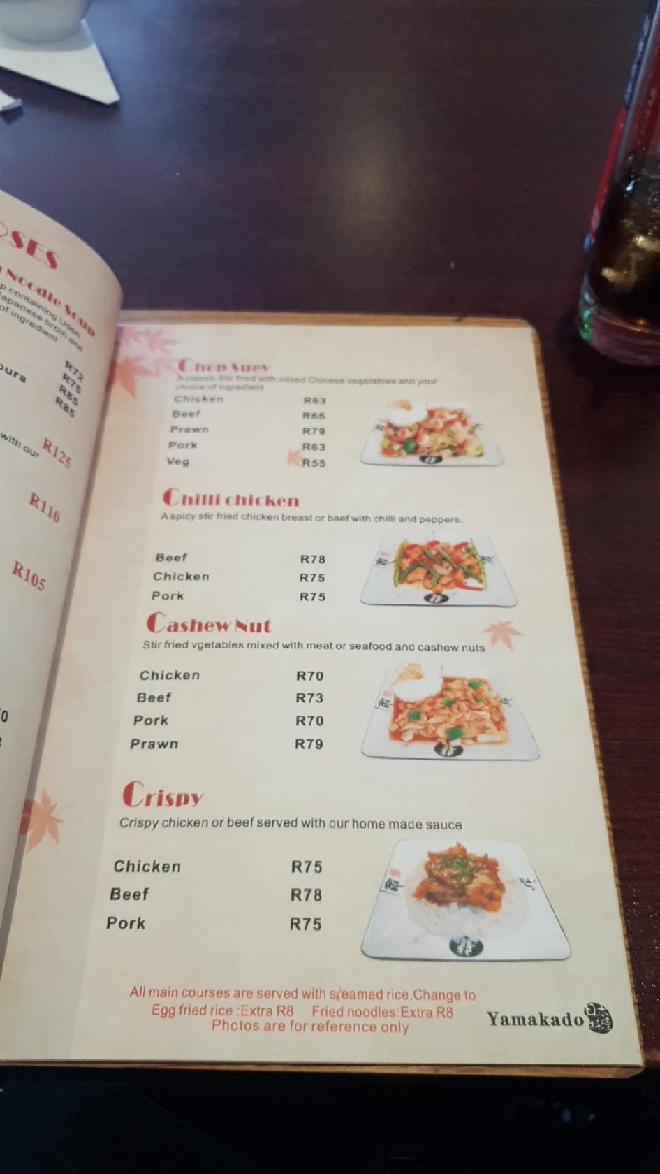 Menu at Yamakado restaurant, Centurion, 3