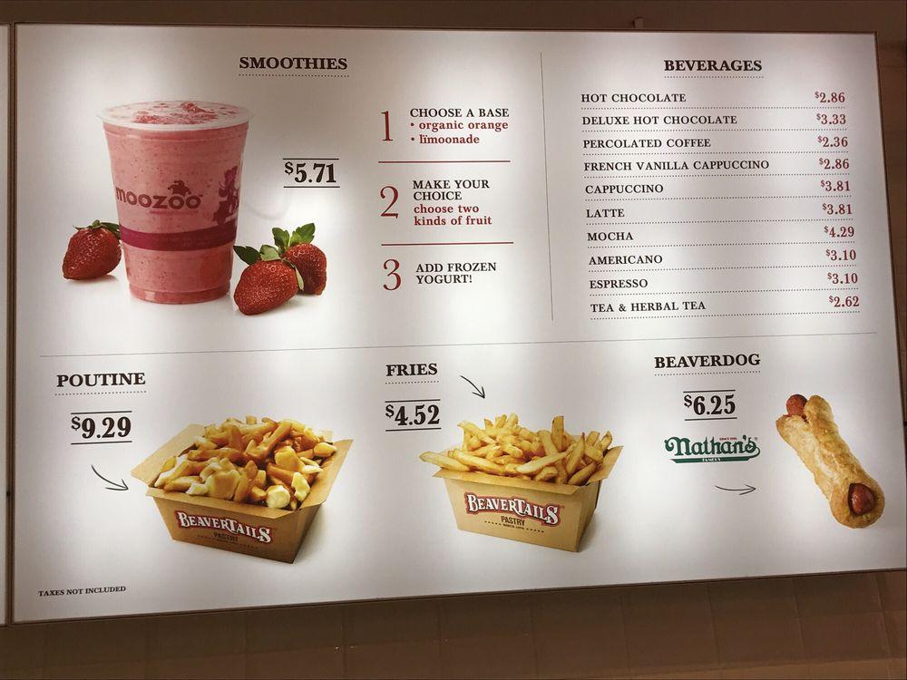 Menu at BeaverTails Banff (East) desserts, Banff