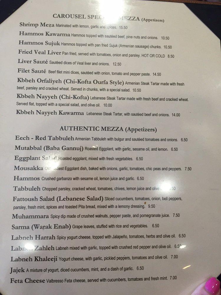 Menu at Carousel Restaurant Hollywood, Los Angeles, Hollywood Blvd #107