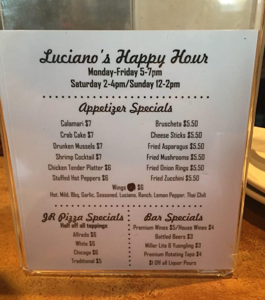 Menu at Luciano's Italian Brick Oven restaurant, Mars
