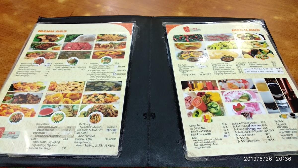 Menu at AGS Ny Hj Nursiah restaurant, Makassar