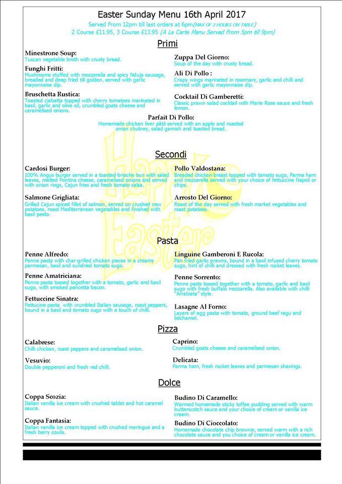 Menu at Cardosi's Espresso Bar, Paisley, 65 High St