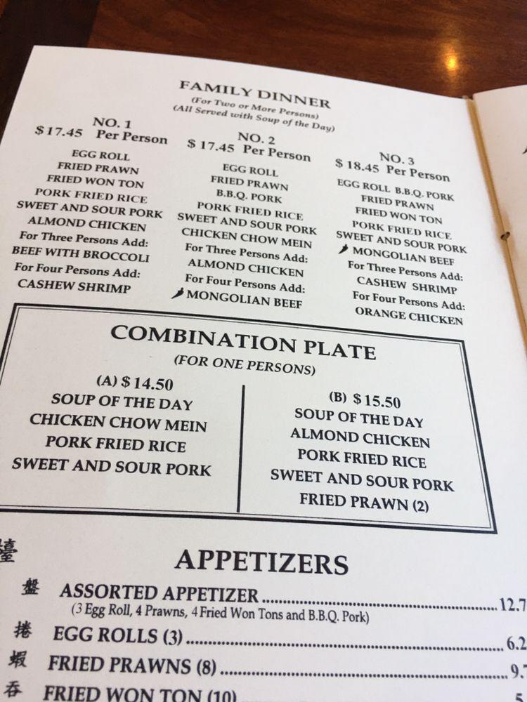 Menu at Chef Liu Chinese Restaurant, Scotts Valley