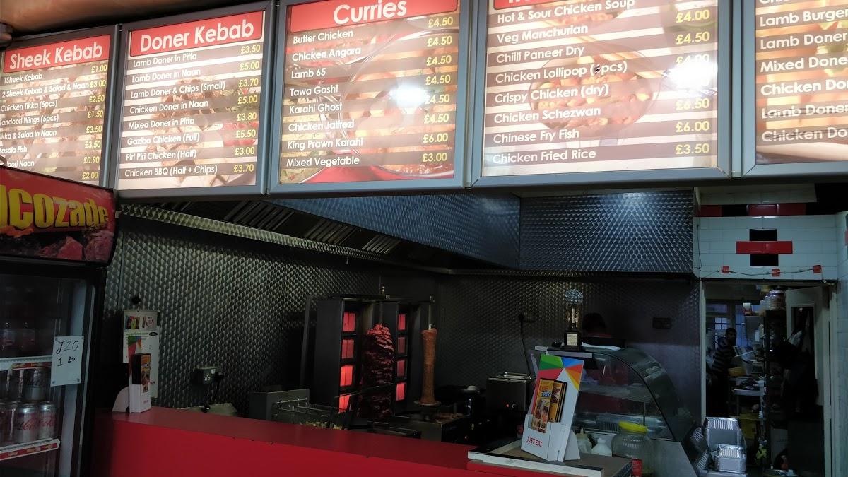 Menu at Donner Express fast food, Leicester