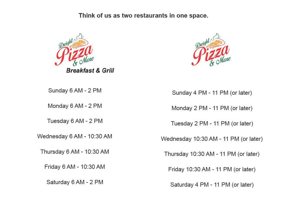 Menu at Dwight Pizza & More pizzeria, Dwight