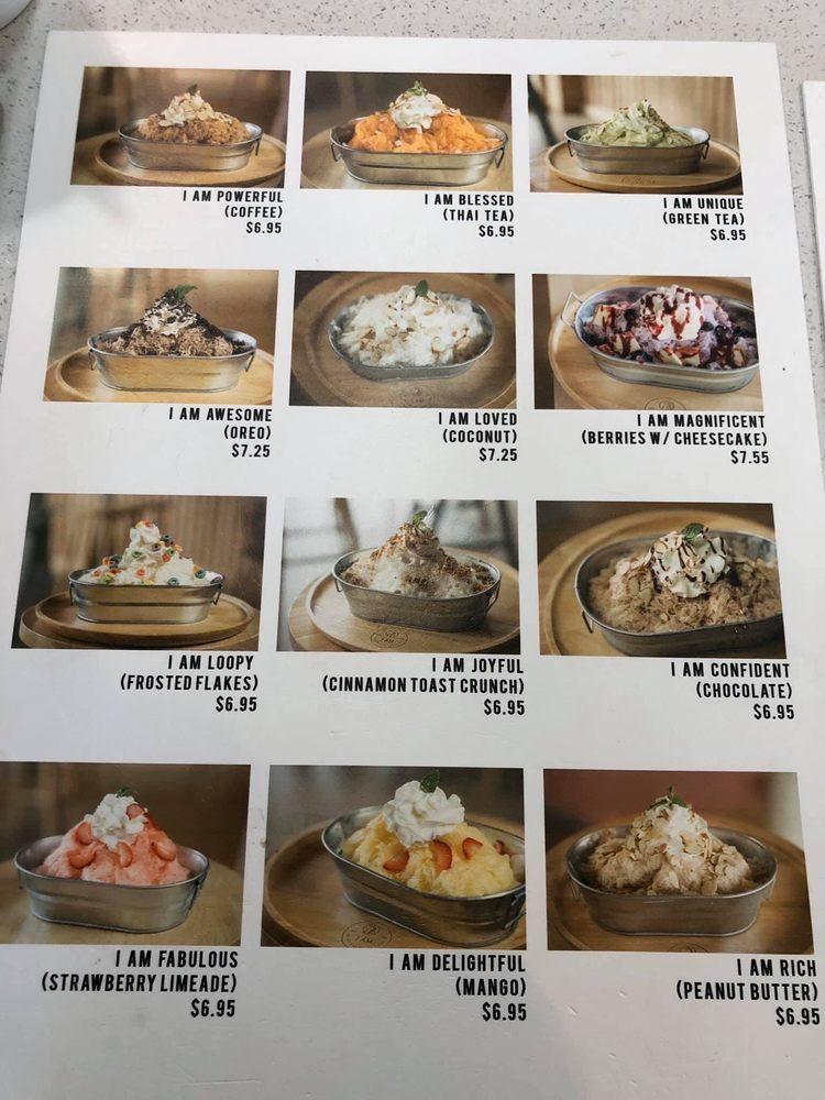 Menu at I Am Frozen Dessert Cafe, Overland Park