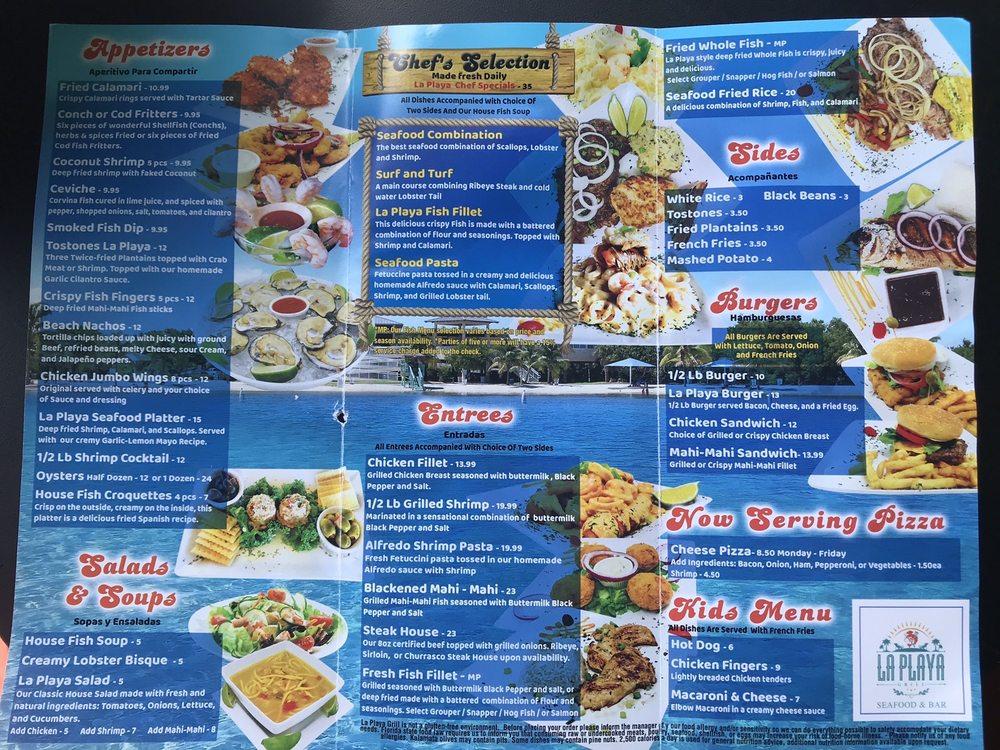 Menu at La Playa Grill restaurant, Homestead Base