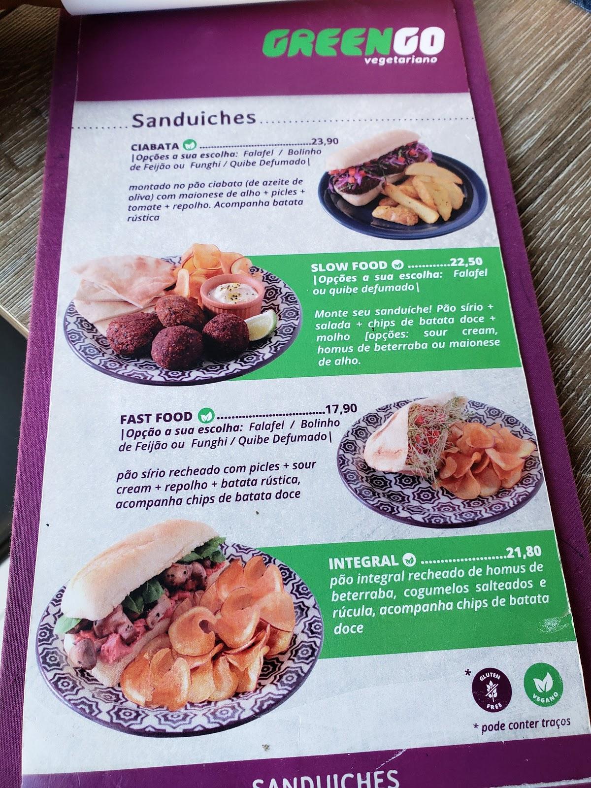 Menu at GreenGo - Batel restaurant, Curitiba