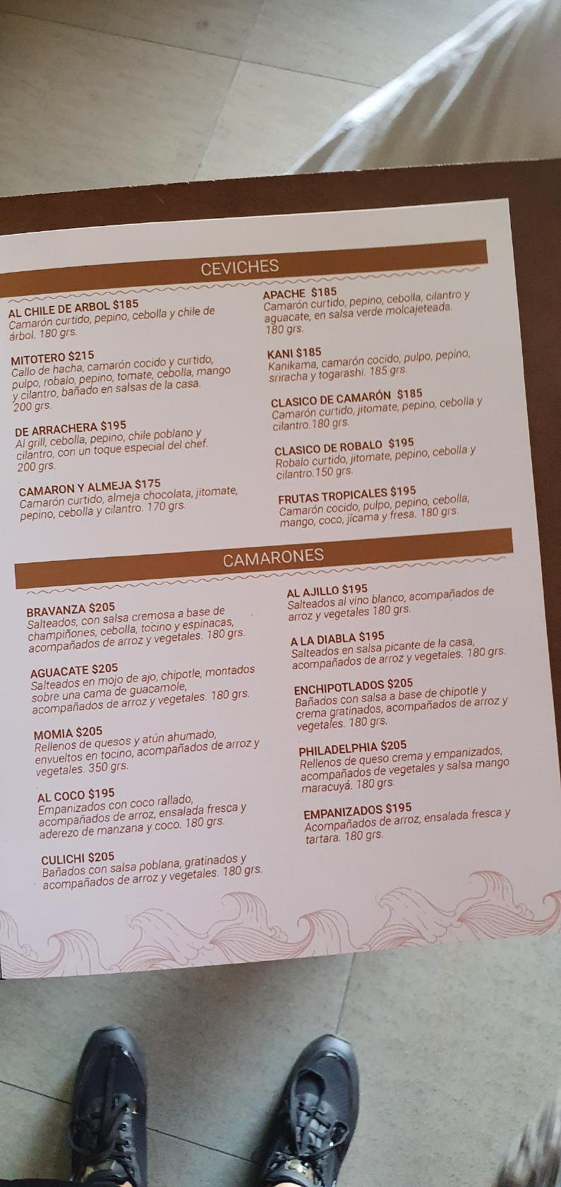 Carta de Restaurante Bravanza, Zapopan