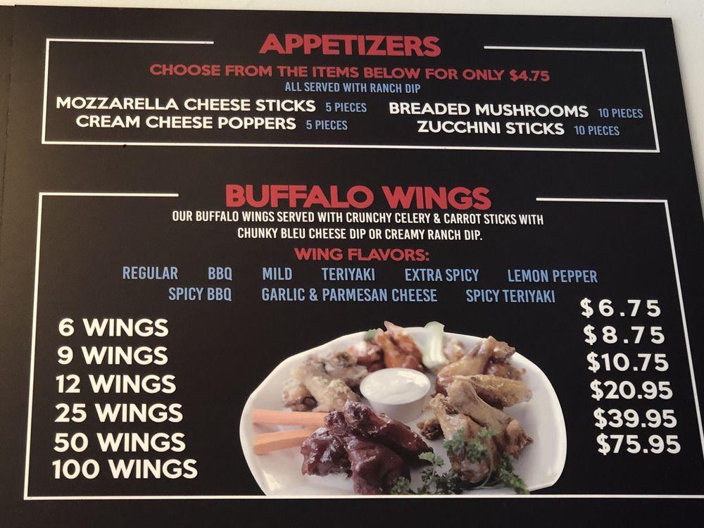Menu at Buffalo Burger restaurant, San Francisco