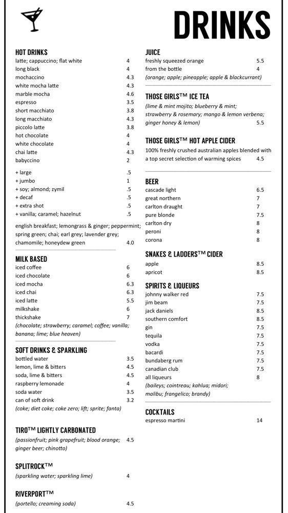 Menu at Degani Shepparton cafe, Shepparton