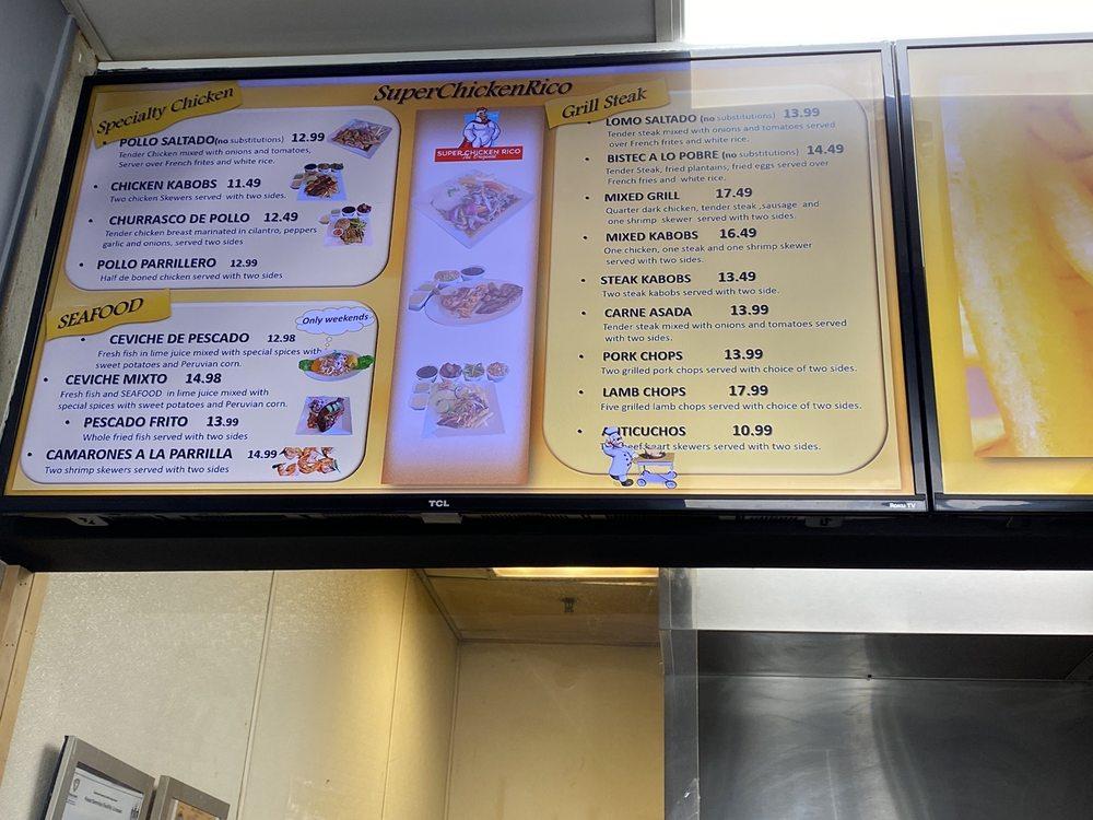 Menu at Super Chicken Rico restaurant, Aberdeen