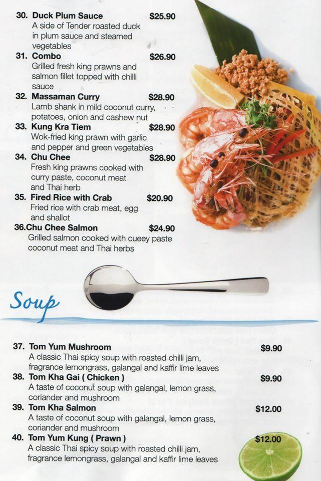 Menu at Andaman Thai Restaurant, Shellharbour
