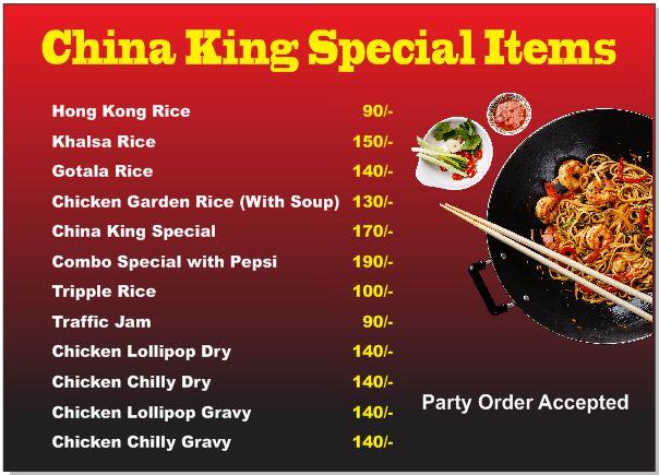 Menu at CHINA KING CHINESE FOOD, Vadodara