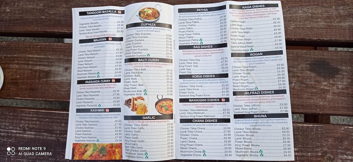 Menu at Haltwhistle Tandoori pizzeria, Haltwhistle