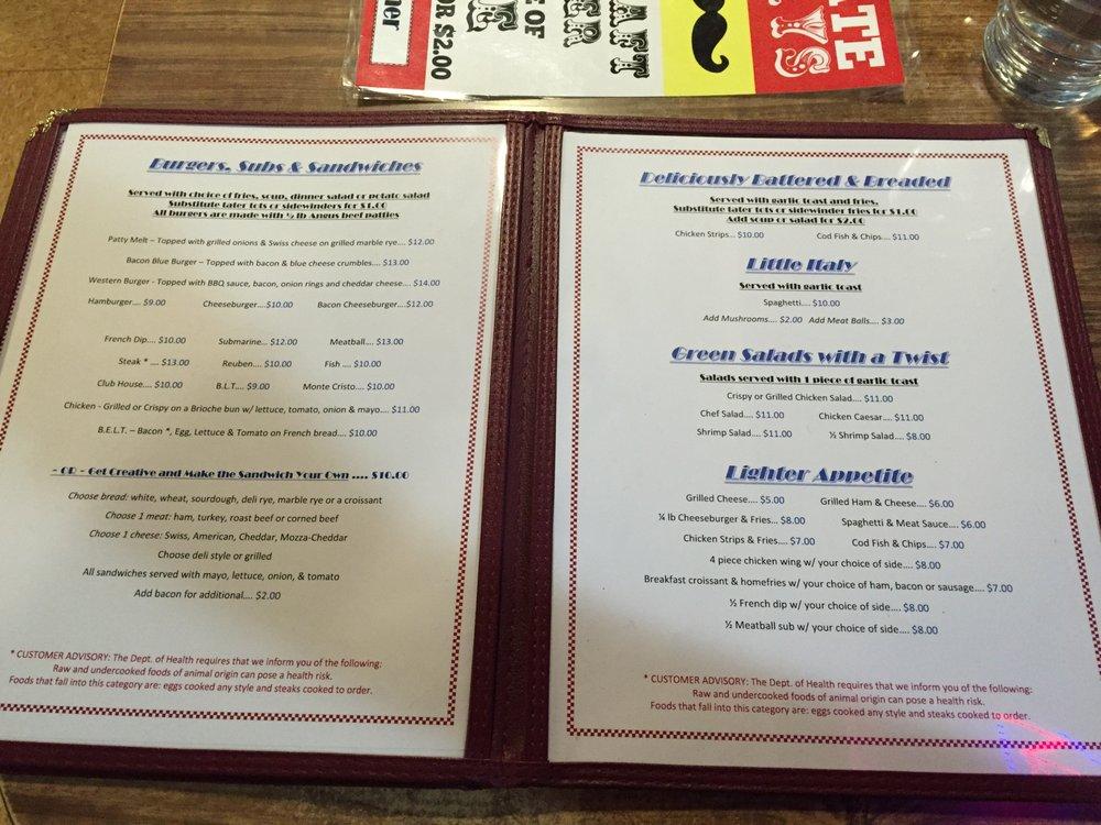 Menu at Fairmount Diner restaurant, Port Angeles