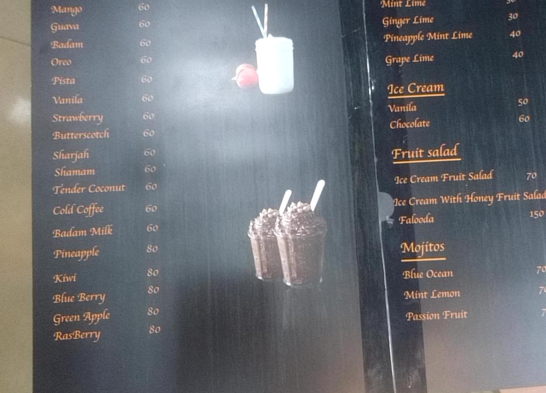 Menu at GURU CAFE TCR, Thrissur