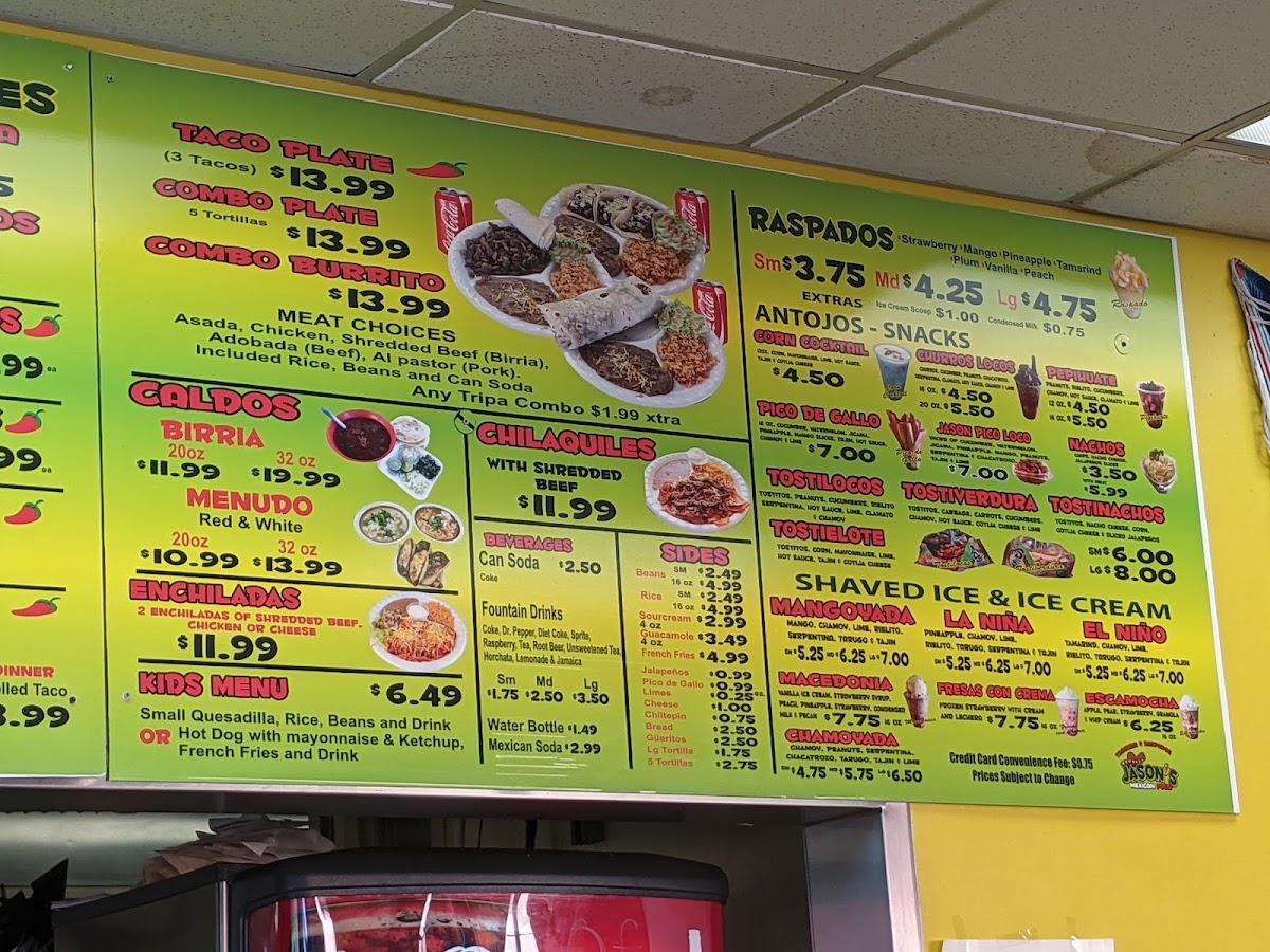 Menu at Jason's Mexican Food - Thornydale restaurant, Tucson, N ...