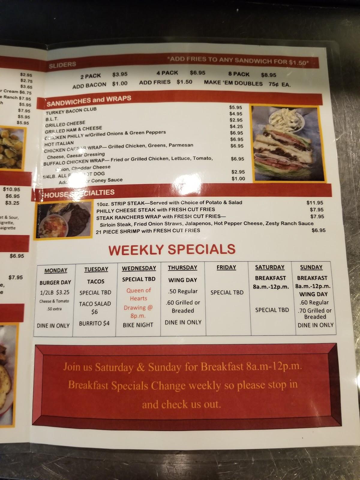 Menu at Manchester Tavern restaurant, New Franklin