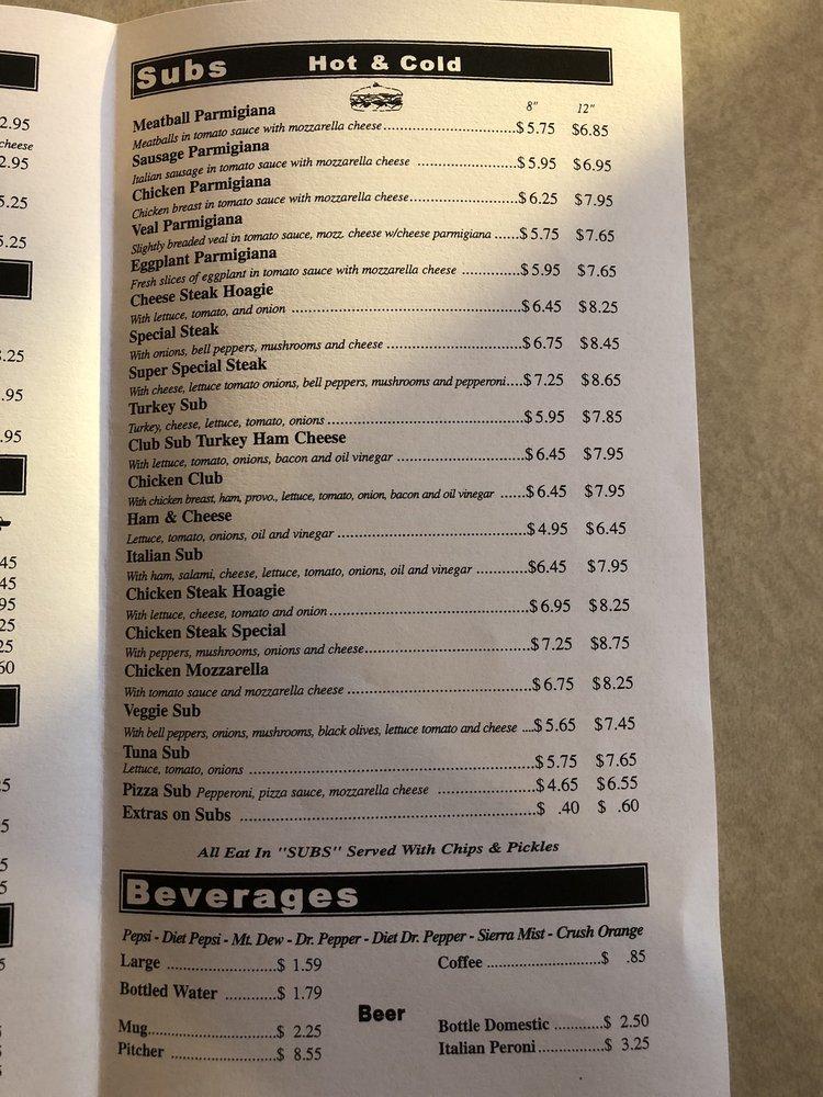 Menu at Elizabeth's Pizza pizzeria, Collinsville, Virginia Ave