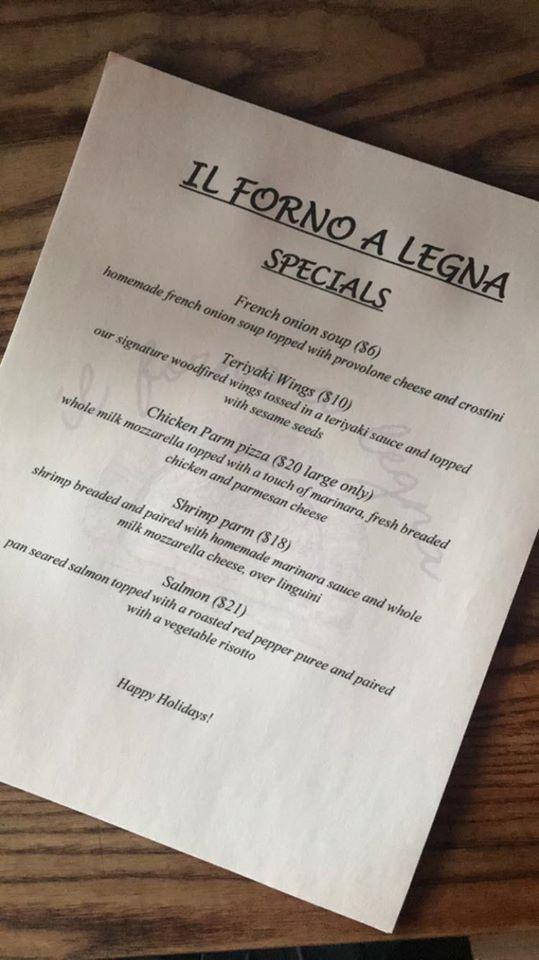 Menu at IL FORNO A LEGNA pizzeria, Rahway