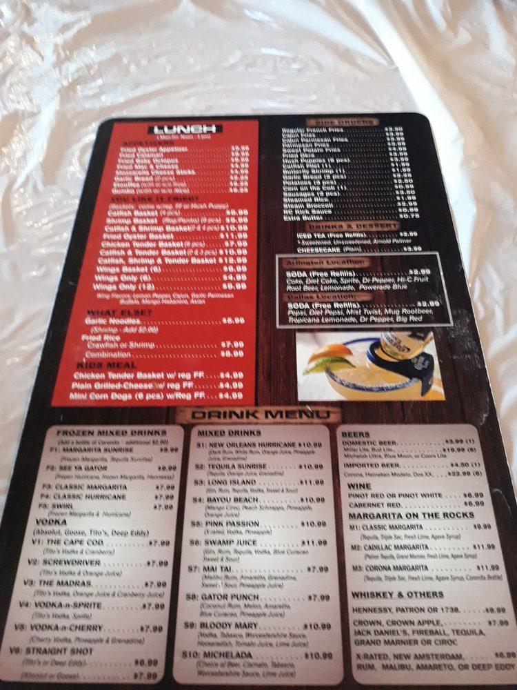 Menu at Red Claws Crab Shack pub & bar, Dallas