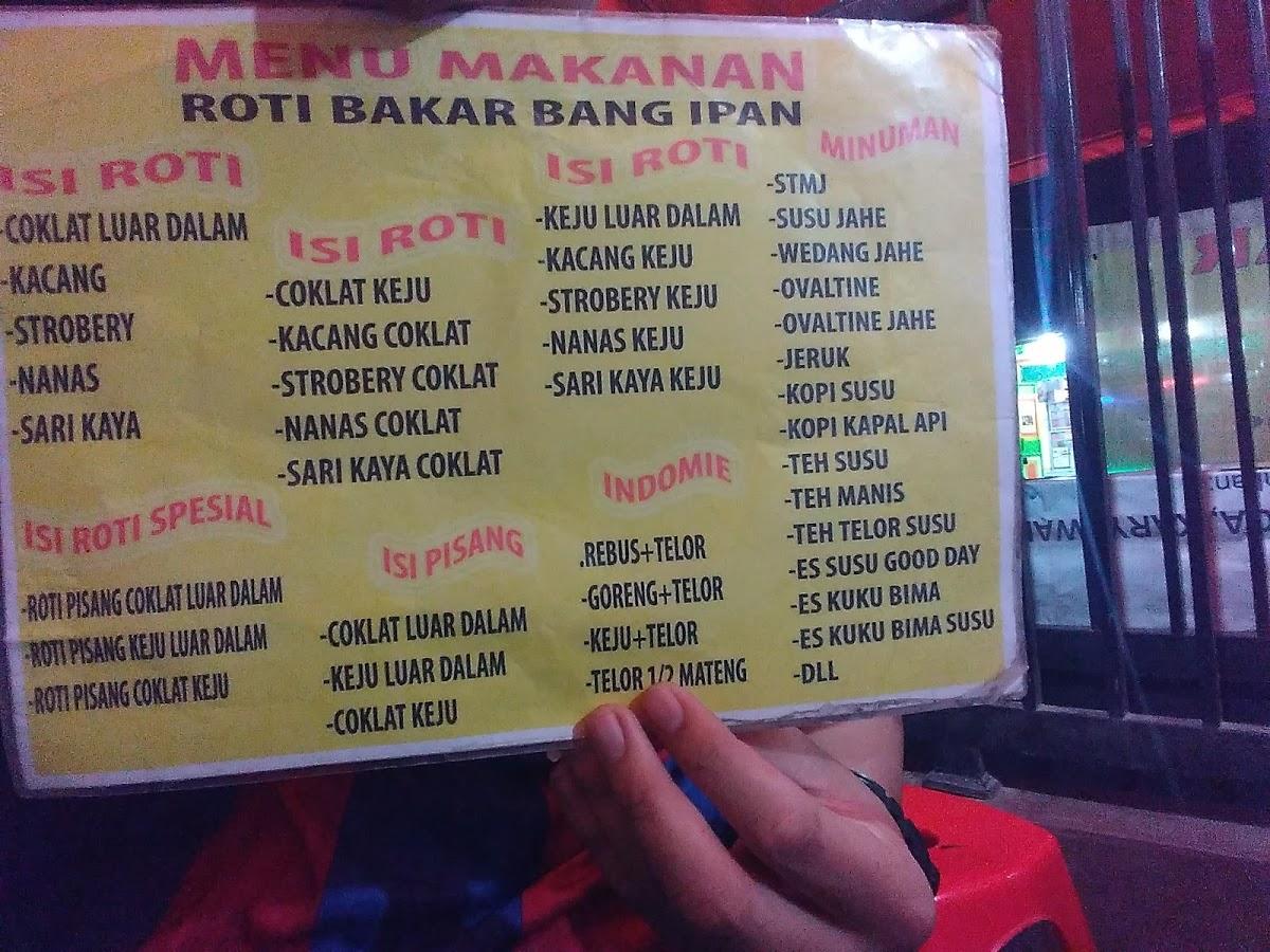 Carta del café Roti Bakar Bang Ipan, Tangerang
