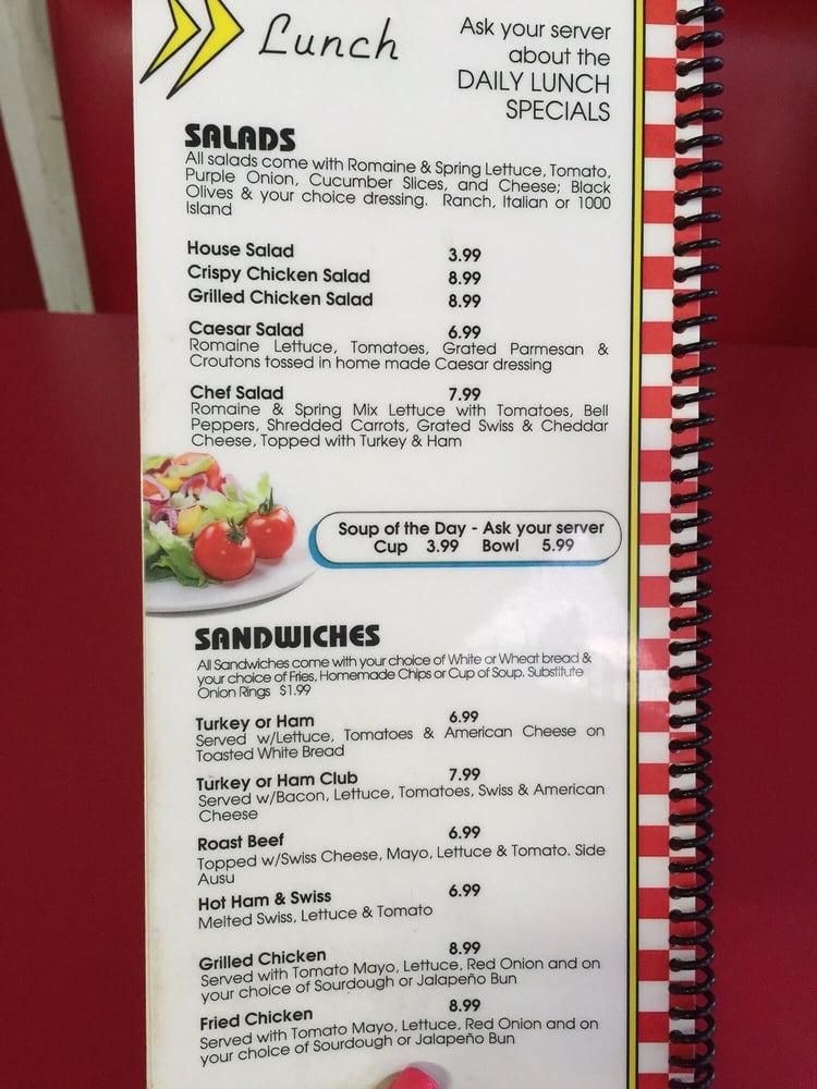 Menu at Addie's Diner restaurant, Midland