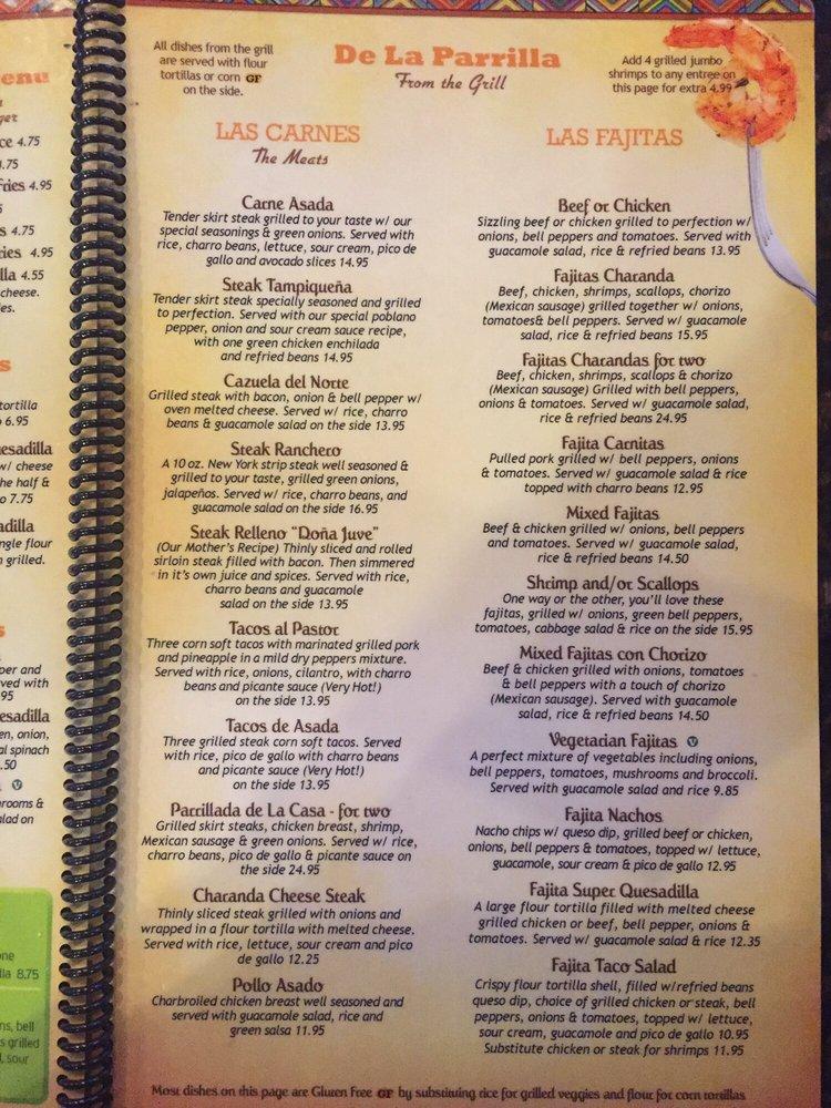 Menu at Charanda Of Newport restaurant, Rock Hill, Old York Rd Ste 101