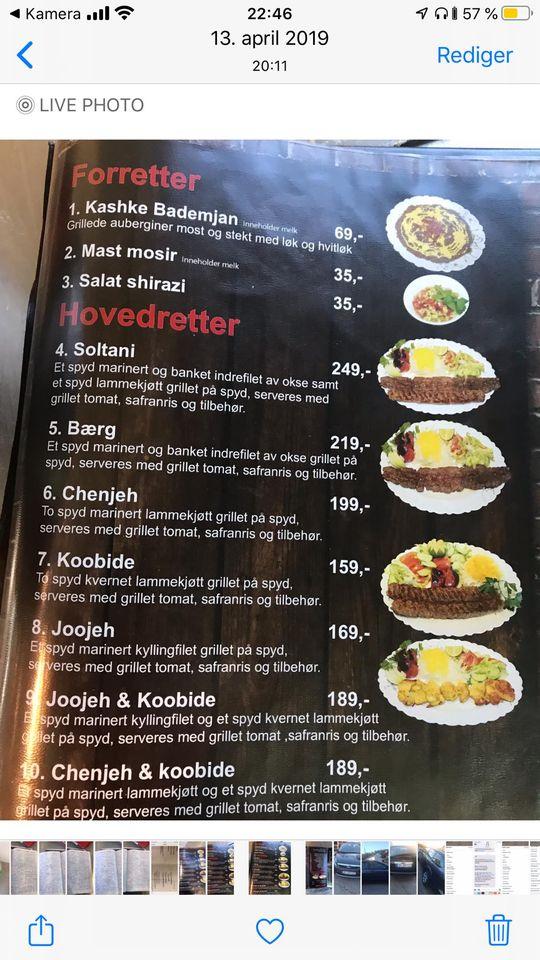 Menu at Florence pizza restaurant, Strømmen, Strømsveien