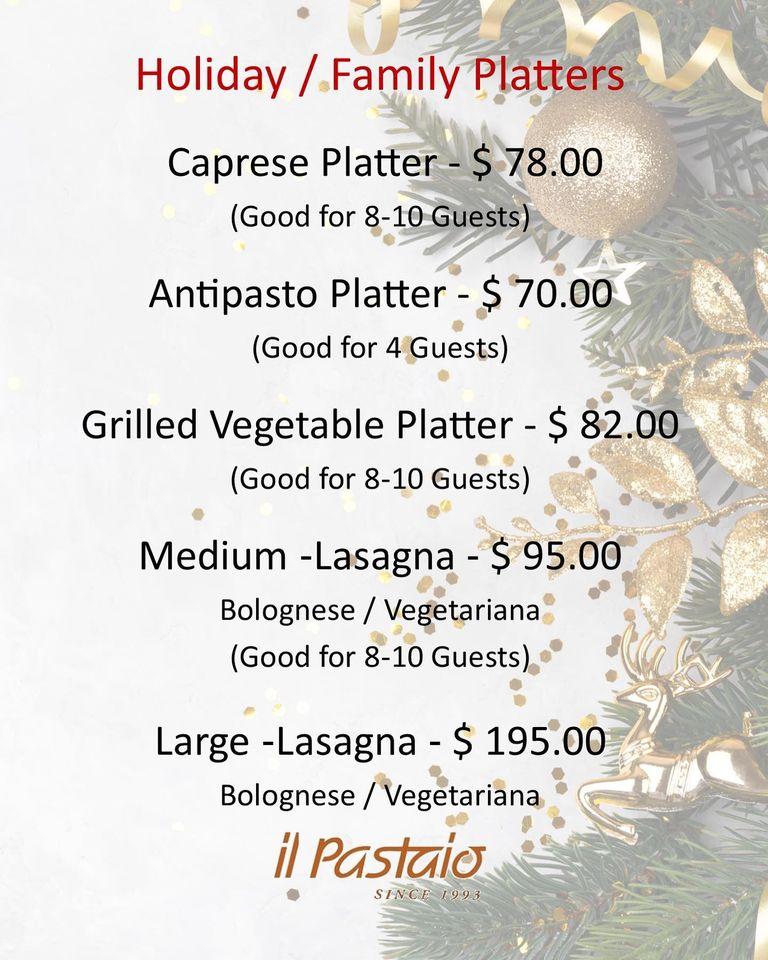 Menu at Il Pastaio restaurant, Beverly Hills